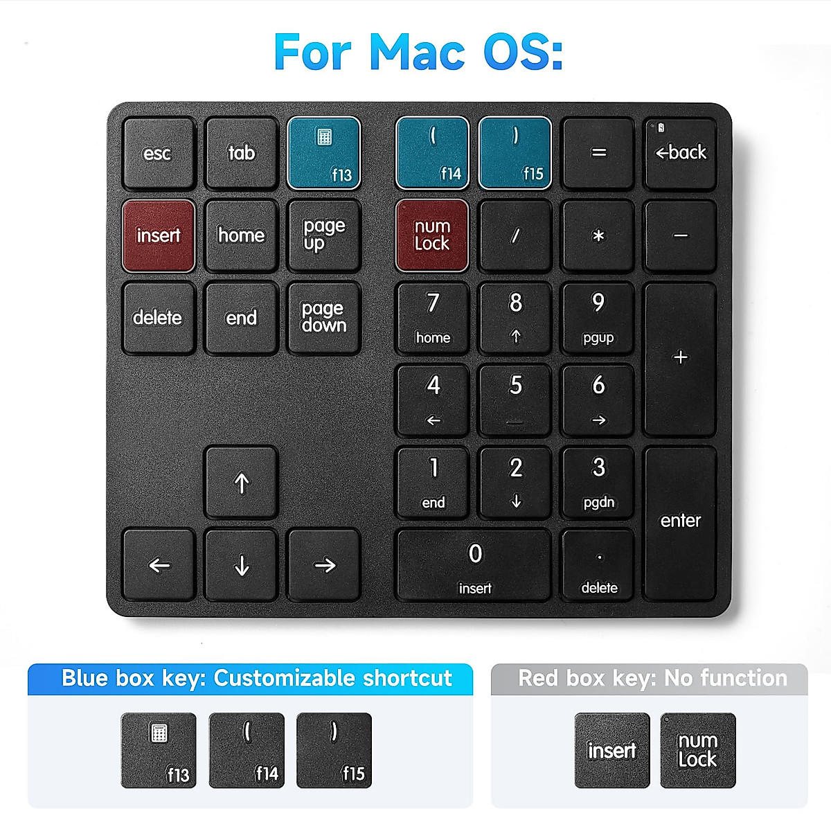 havit Wireless Number Pad for Laptop, Fully Compatible with Mac OS, iPad, Windows, and Android Devices – 2.4G Rechargeable 34-Key Numeric Keypad