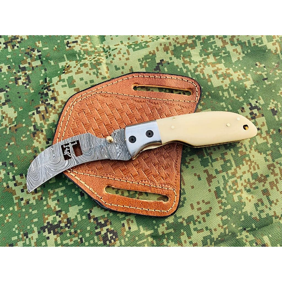 CHK Beautiful Handmade Hawkbil Folding with lineman blade