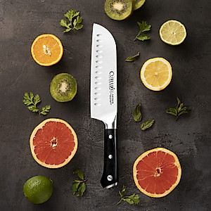 Cutluxe Santoku Knife, Utility Knife & Paring Knife – Forged High Carbon German Steel – Full Tang & Razor Sharp – Ergonomic Handle Design – Artisan Series