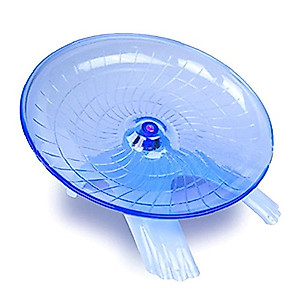Plastic Exercise Wheel for Small Animals - Silent Spinner Non Slip Run Disc for Hamsters Hedgehogs Small Pets Exercise Wheel Blue 18*18*11cm