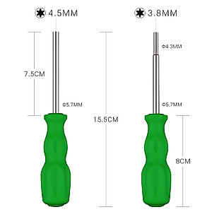 Gamebit Screwdriver Set, Security Screwdriver Bit Set 3.8mm and 4.5mm Security Screwdriver Bits Perfect fit for Virtual Boy, Opening Nintendo, Sega Consoles and Game Cartridges - Green