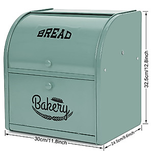 Olebes Bread Box, Metal Bread Box For Kitchen Countertop, Bread Storage Container Holds 2 Loaves Of Bread, High Capacity Breadbox, Bread Holder Suit Farmhouse Kitchen Decor For Counter (Black)