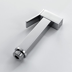 Ksunun Handheld Bidet Sprayer Square Cloth Diaper Sprayer, Brass Bidet Sprayer for Toilet with Water Pressure Control, Handheld Bidet Sprayer for Toilet Set,Chrome Plated