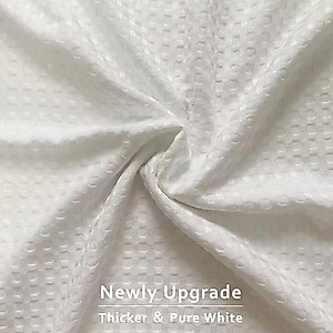 MIYE Pleated Waffle Weave Bed Skirt, Tailored Dust Ruffle 14 Inch Drop Easy Fit, Machine Washable (White, Queen - 14" Drop)
