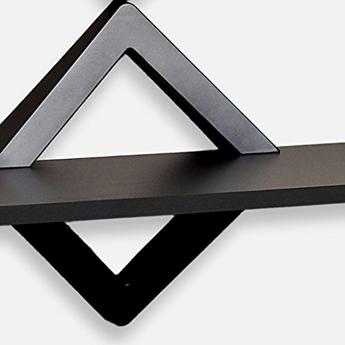 Danya B. Diamonds 3-Level Wall Mount Shelving System - Decorative Floating Shelves (Black)