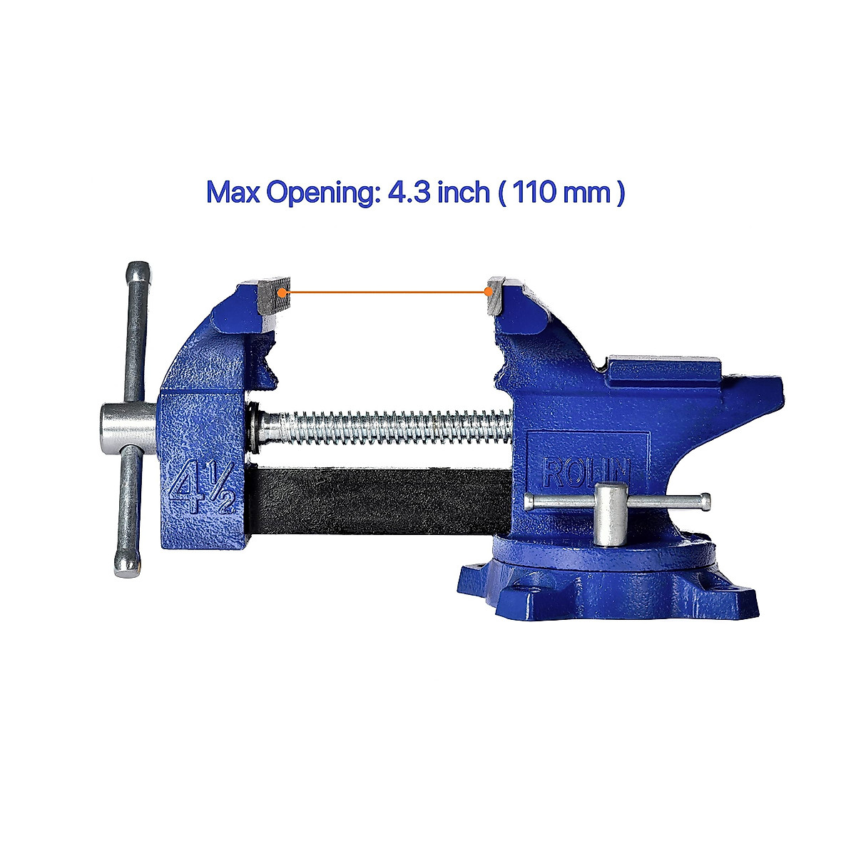Rolin Vise Bench Vise 4-1/2 Inch With 240 Degree Swivel Base Clamp Tools Home Vises Rotation Base