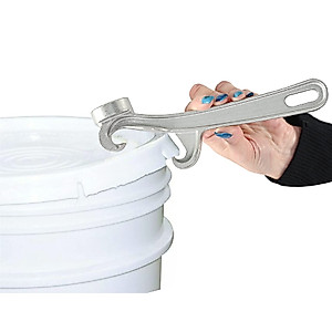 HOME-X Aluminum Pail Opener, Sturdy Bucket Lid Removal Tool, Handy Lightweight Aluminum Lid-Remover and Opener Tool, 8 ½” L x 2" W x 1 ¼” H, Silver