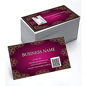 Custom Personalized Business Cards 500Pcs Double-sided color printing Business Cards can Add You Picture, Personalized Name Card No Additional Charge Size 3.5" X 2"