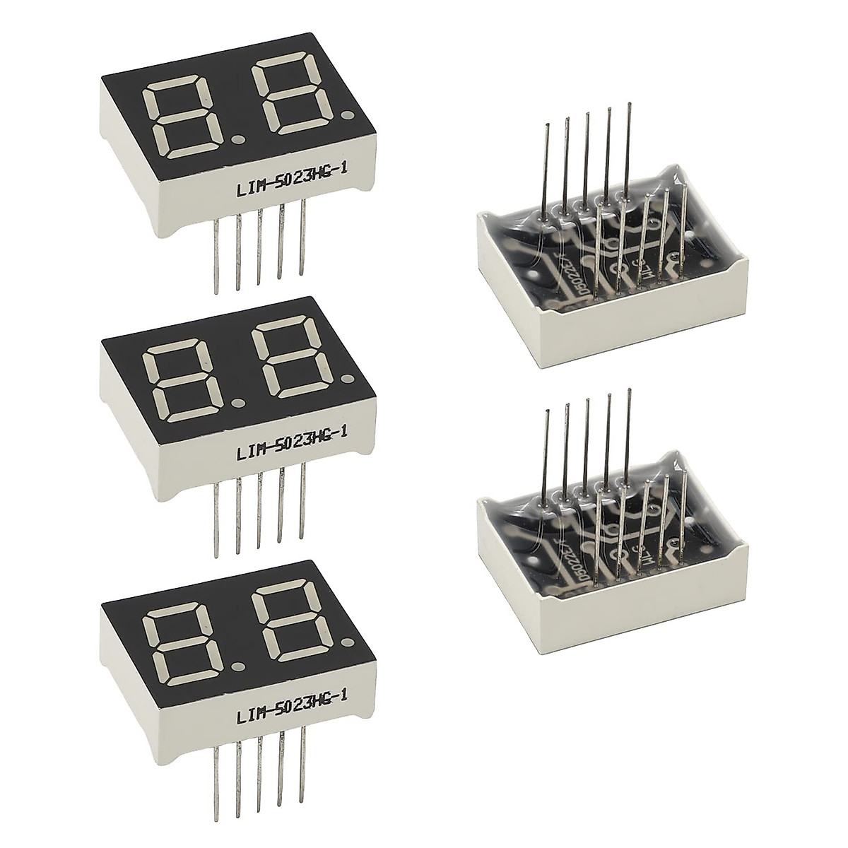 Othmro 5pcs Common Cathode LED Display Digital Tube 2 Bit 7 Segment Black 10Pin with a Good Uniform Light Output