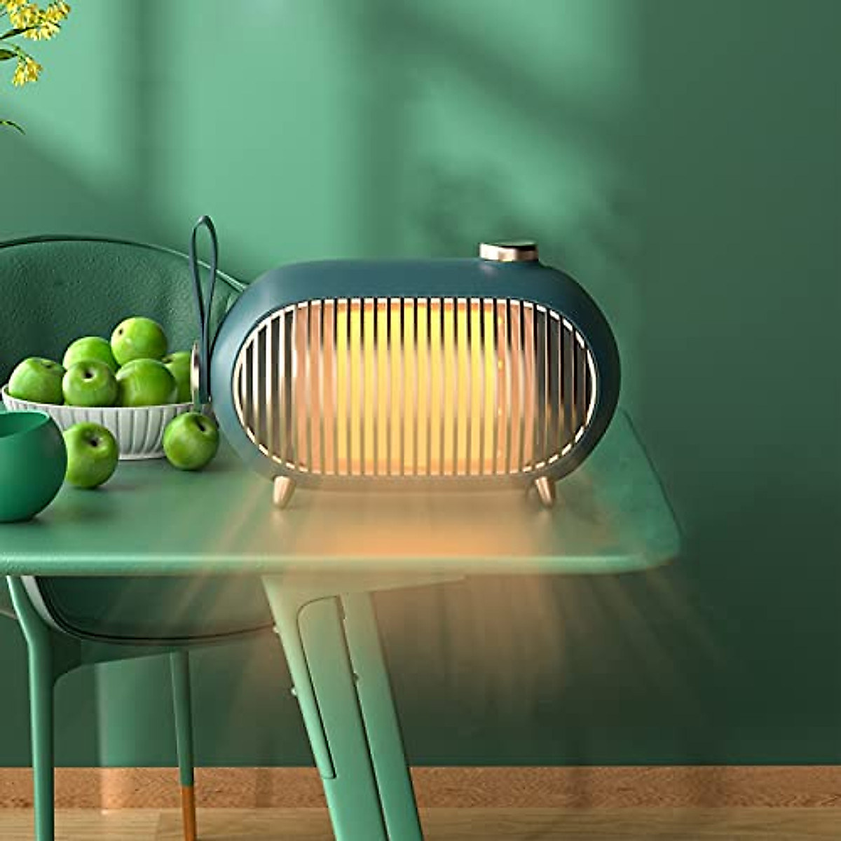 Outdoor Garden Heater Space Heater Mini Electric Space Heater Small PTC Ceramic Heater with Tip-Over And Overheat Protection Space Heaters Patio Heater (Color : Gold)