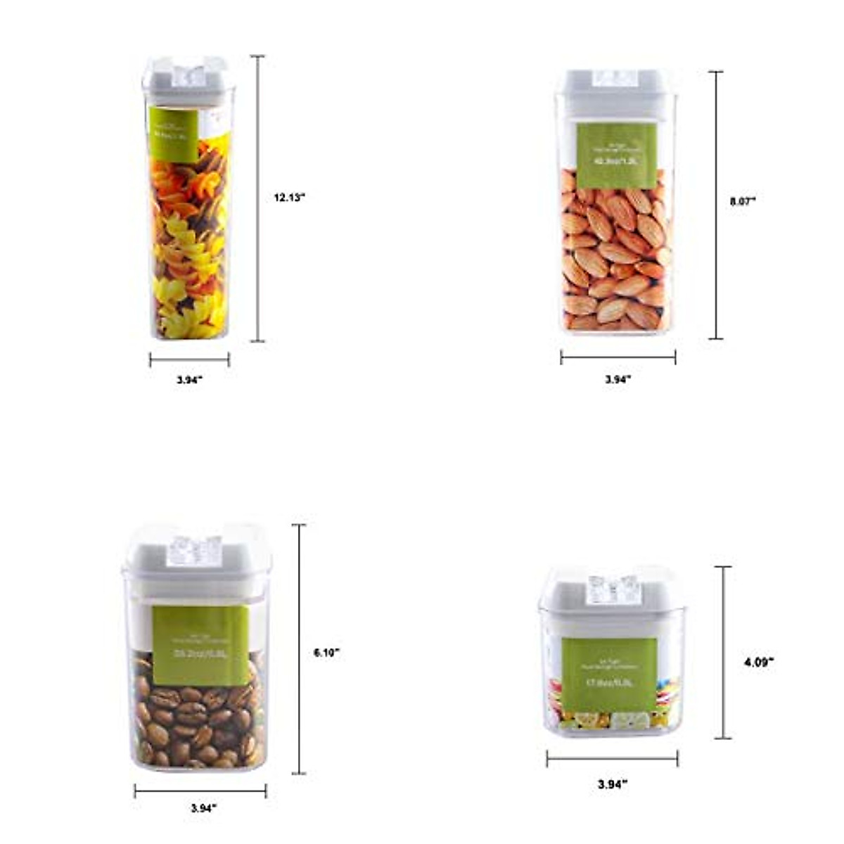 ORGANIX Airtight Food Storage Containers, 7 PC Plastic Storage Container with Lids | BPA Free | Labels & Pen Set, Pantry & Kitchen Storage Containers for Flour, Dry Food, Pasta & Cereal