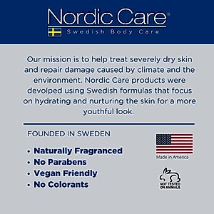 Nordic Care Foot Care Cream, 6 oz. | Foot Lotion for Cracked & Dry Skin | For Dry Feet, Cracked Heels & Callus Removal | Hypoallergenic & Lanolin-free | Essential Oils, Eucalyptus, Urea & Glycerin