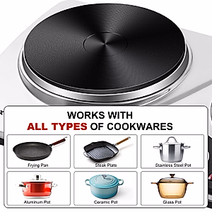 Double Hot Plate, CUSIMAX 1800W Double Burners Portable Electric Stove, Electric Hot Plate for Cooking, Countertop Burner with Dual Adjustable Temperature, Compatible for All Cookwares, Sliver