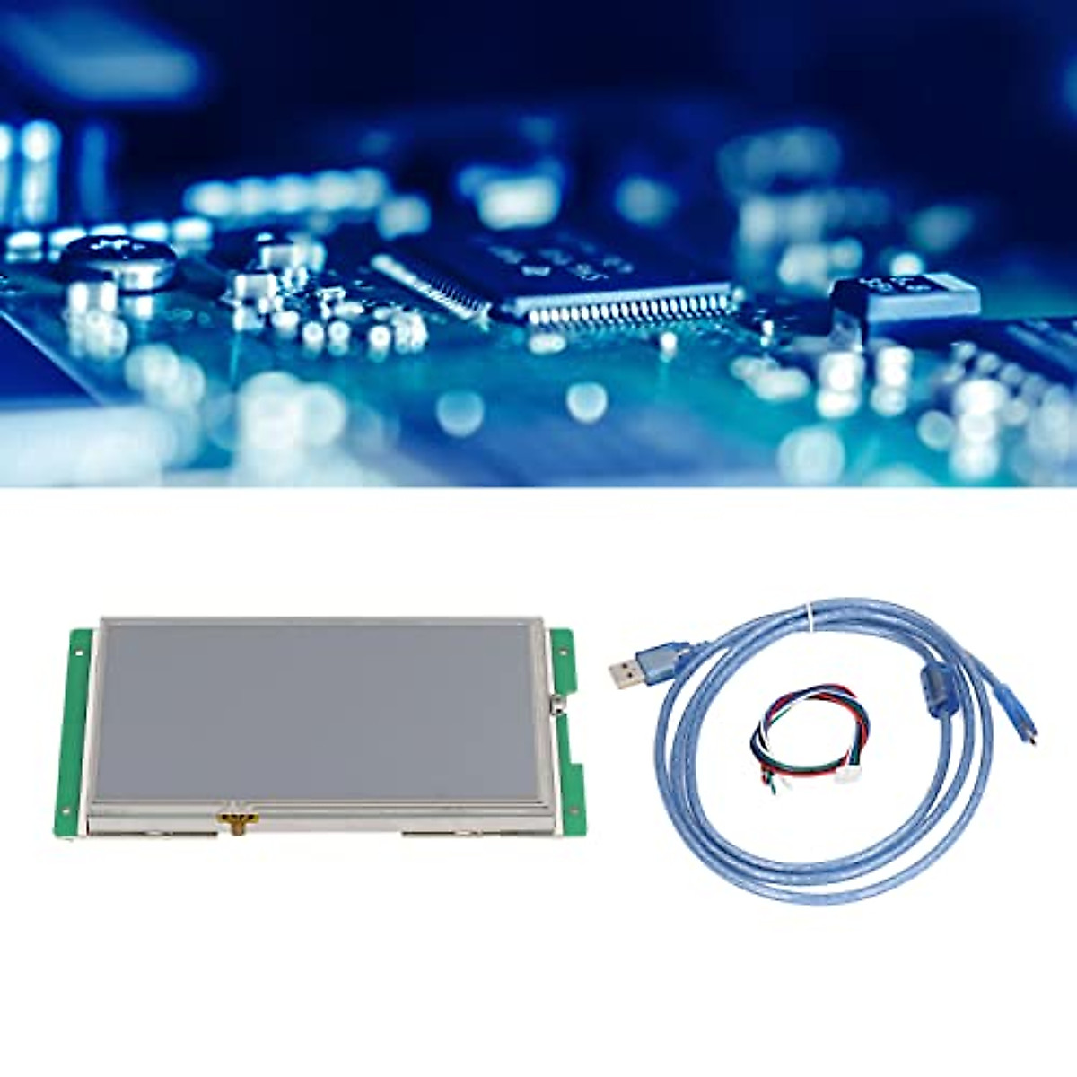 4 Wire Industrial LCD Screen, LED Backlight 7in Serial Touch Screen Power Off Data Saving MCU Control for DIY Electronic Equipment