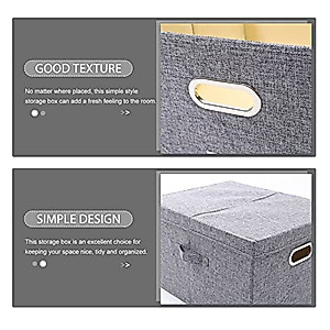 SUPVOX Collapsible Fabric Storage Box Closet Storage Bin Cardboard Cloth Cube Organizer Bin with Lids Foldable Organizer Containers with Handles for Home Bedroom