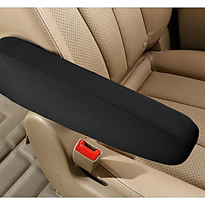 BESULEN 2 PCS Car Front Seat Armrest Covers, Auto Cloth Fabric Direct Replacement Center Console Lid Armrest Cover Skin Protectors, Universal Accessories for Vehicles, SUV, Truck, Van & More (Black)
