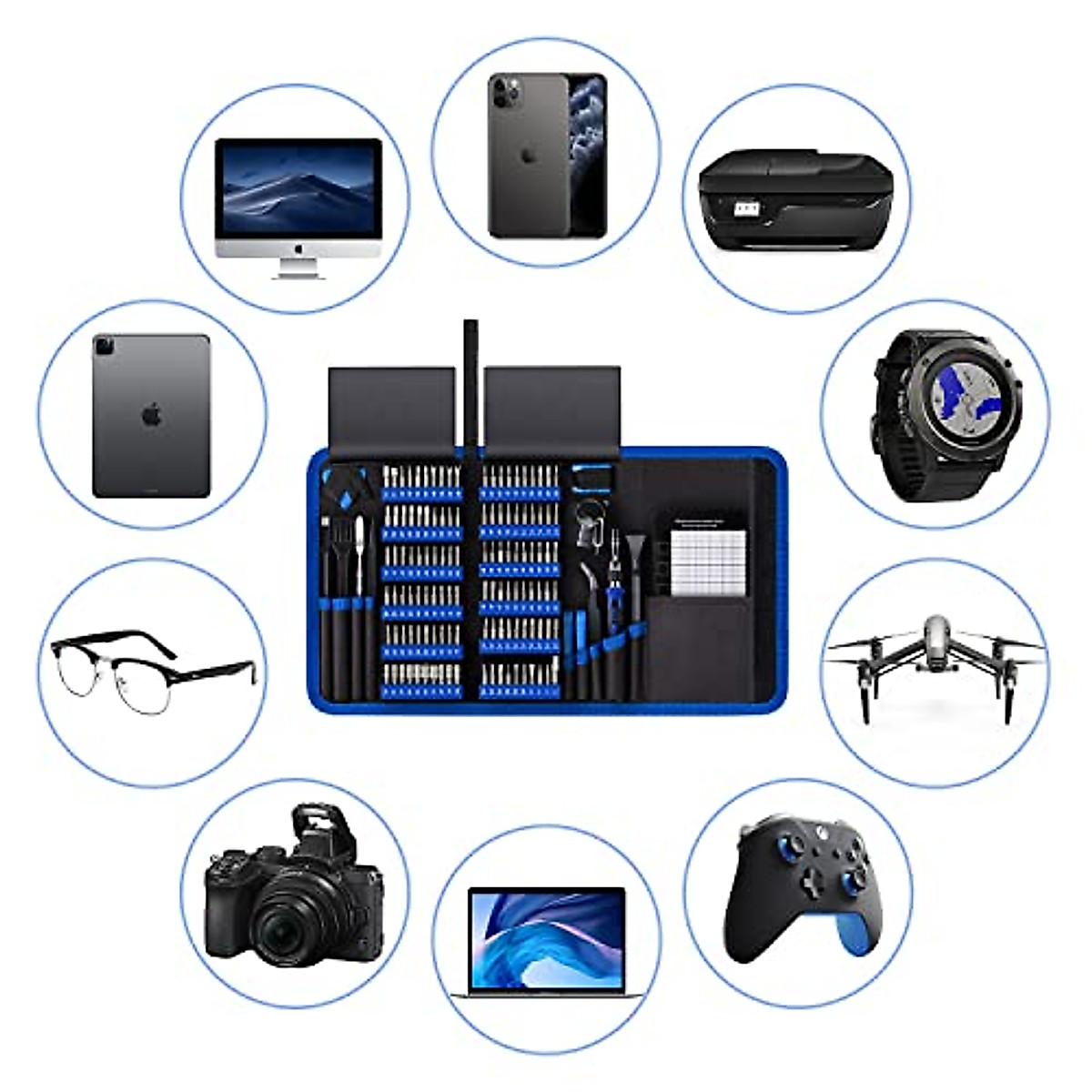 Precision Screwdriver Set, Unamela 139 in 1 Computer Repair Tool Kit, Magnetic Screwdriver Kit with 120 Bits Compatible for PC Building, Laptop, MacBook, Tablet, iPhone, PS4, Xbox, Game Console