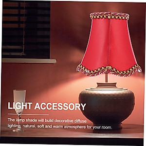 GARVALON 1pc Clip Bulb Lampshade White Chandelier Red Light Bulbs Lamp Shades for Table Lamps Floor Light Lampshades Gold Lamp Shades Small Lamp Shades Clip on Bulb Light Accessory Red Hood
