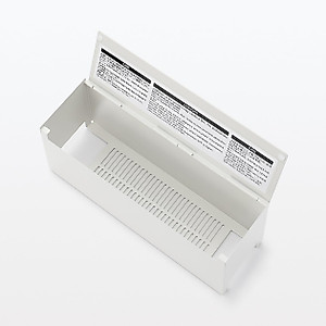 Muji 44596654 Steel Tap Storage Box, Flap Type, White Gray, Width 12.6 x Depth 3.9 x Height 5.5 inches (32 x 10 x 14 cm)