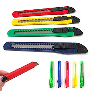 10 Knife Utility Box Cutter Plastic Retractable Lock Razor Sharp Blade Tool Sets