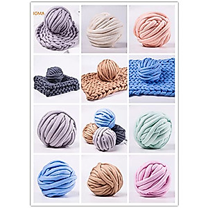 Chunky Yarn for Arm Knitting Blanket, 4.4lbs Black Big Roving 3cm Thick Velvet Bulky Chunky Braid Cotton Tube Yarn for Handmade DIY Throw Blanket Pet Bed,Machine Washable (70oz)