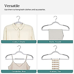 SONGMICS 50-Pack Coat Hangers and Set of 30 Shirt Hangers Bundle, Plastic Hangers, Non-Slip, Durable, Light and Dark Gray UCRF50G and UCRP20G30