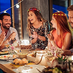 Enkarl LED Flower Crown,12Pcs Light Up LED Flower Headband Luminous 10 Led Flowers Hair Bands for Women Girls Wedding Party Christmas Holiday Festival