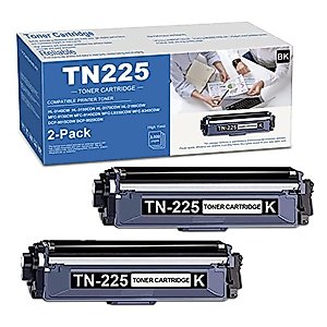 TN-225 TN225 TN221 High Yield Toner Cartridge Black Compatible TN-225BK Toner Cartridge 2 Pack Replacement for Brother TN225 TN221 HL-3180CDW MFC-9130CW 9330CDW 9340CDW DCP-9020CDN Printers by HIYO