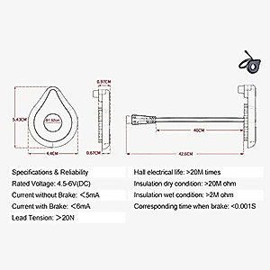 VGEBY Electric Bikes Sensor, Multifunctional Dual Hall Electric Bicycle Assistant Pedal Sensor for Electric Bike Electric Bicycle Pedal Sensor