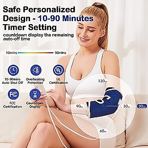 JOBYNA Heating Pad for Elbow Pain, Adjustable Tennis Elbow Pad for Men Women, 86℉-158℉ & Auto Shut Off, Heat Therapy for Golfer's Elbow, Bursitis, Sprains, Strains, Tendonitis, and Arthritis