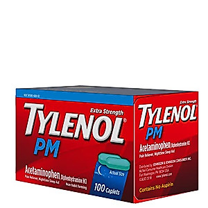 Tylenol PM Extra Strength Pain Reliever & Sleep Aid Caplets, 500 mg Acetaminophen, 100 ct