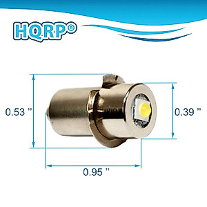 HQRP High Power Upgrade Bulb 3W LED 180LM Compatible with 12 14.4 18 Volt Hitachi Ryobi Skil Makita Craftsman Bosch Porter Cable Dewalt Milwaukee Ridgid Flashlight