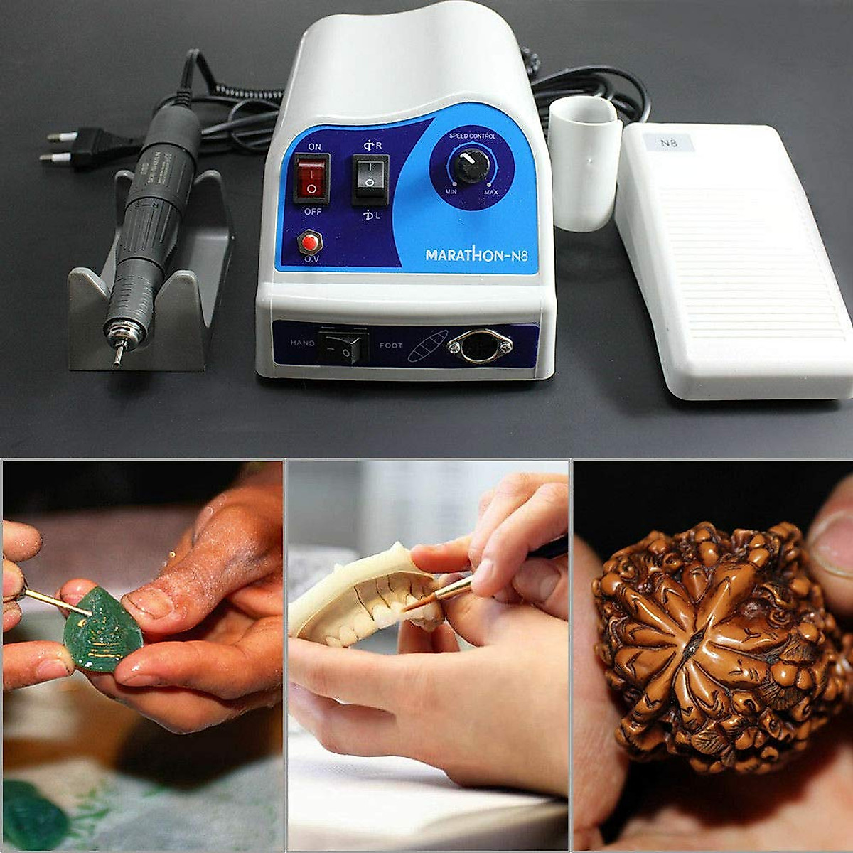 TUQI High-Performance Electric Micromotor Polisher Polishing N8+45K RPM Handpiece D-E-N-T-A-L Lab and Precision Work