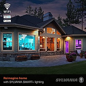 SYLVANIA Wifi LED Smart Light Bulb, 60W Equivalent Full Color and Tunable White A19, Dimmable, Compatible with Alexa and Google Home Only - 4 Pack (75674)