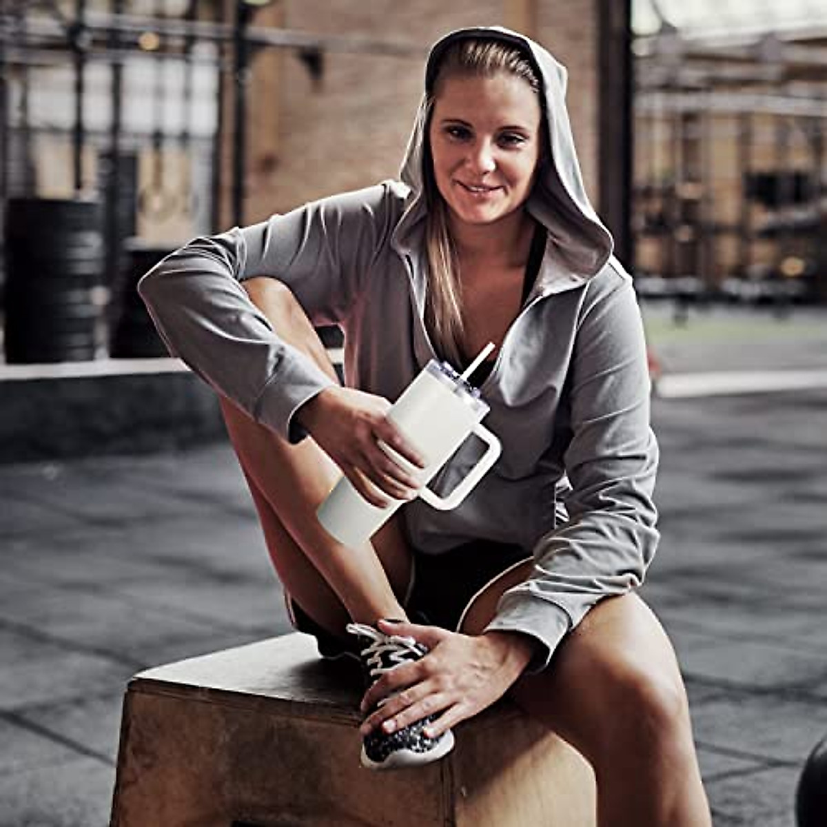 40 oz Tumbler With Handle and Straw Lid Insulated Reusable Stainless Steel Water Bottle Travel Mug Iced Coffee Cup Travel Mug for Hot and Cold Beverages 40 oz Tumbler with Handle