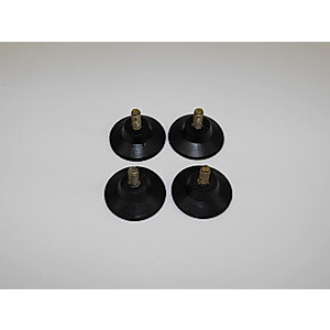 JL Missouri Parts 4X 3/8" #8-32 Screw in 1" Rubber Suction Cups, 5/16" Tall, Made in USA Isolator Foot