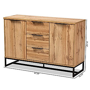 Baxton Studio Sideboard, Oak/Black