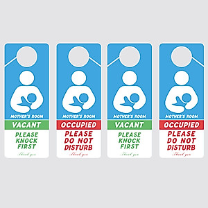 4 Packs Do Not Disturb Door Hanger Sign, Mother's Room Door Sign, Double Sided, Please Do Not Disturb Sign Using For Mother' s Room, Feeding Room, Nursing Room（9'' X 3.5'')