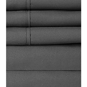 Bed Sheets Queen Size Grey - 6 Piece 1500 Supreme Collection Fine Brushed Microfiber Deep Pocket Queen Sheet Set Bedding - 2 EXTRA PILLOW CASES, GREAT VALUE - Queen, Gray