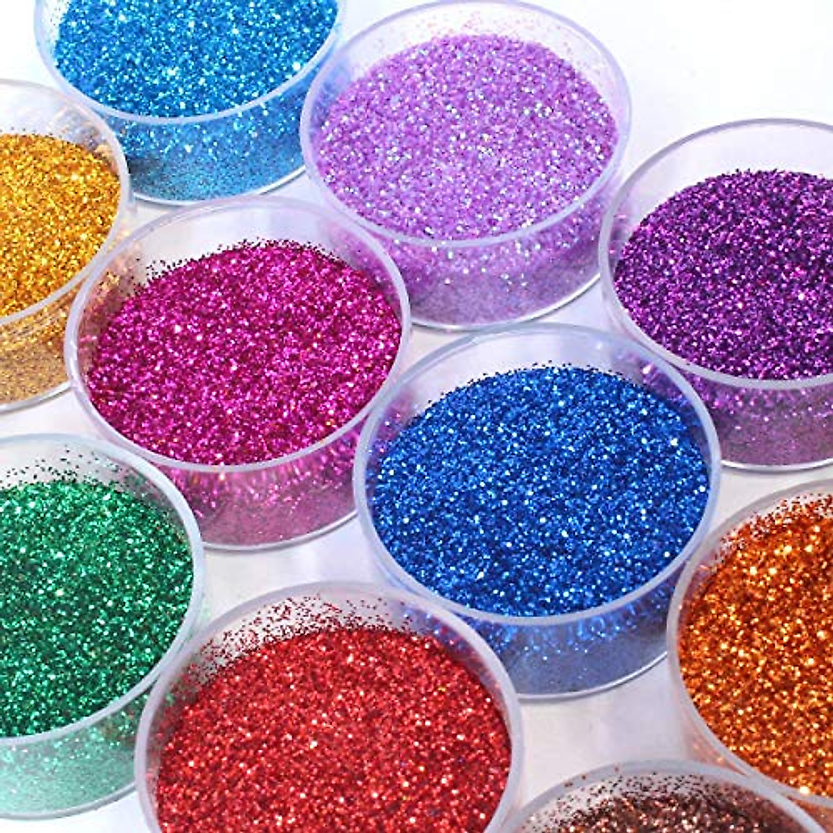 Fine Glitter 24 Colors Craft Glitter for Resin Makeup for Body Nail Face Hair Eyeshadow Lip Gloss Making