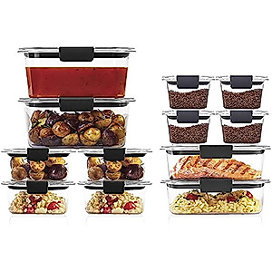 Rubbermaid Brilliance Storage Plastic Lids | BPA Free, Leak Proof Food Container, Clear, 24-Piece
