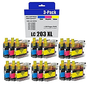 Colorink Ink Cartridge Replacement LC203 LC203XL LC201 LC201XL Compatible with Brother MFC-J460DW J480DW J485DW J680DW J880DW J885DW MFC-J4320DW J4420DW J4620DW(6 Cyan, 6 Magenta, 6 Yellow, 18 Pack)