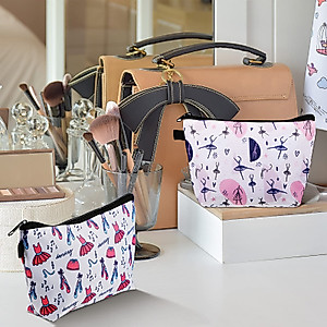 Saintrygo 6 Pack Cute Cosmetic Ballet Bag Ballet Girl Dance Gifts Dance Makeup Bag Adorable Travel Ballet Pouch Dance Cosmetic Case Toiletry Organizer for Girls Women Dancer, 6 Styles