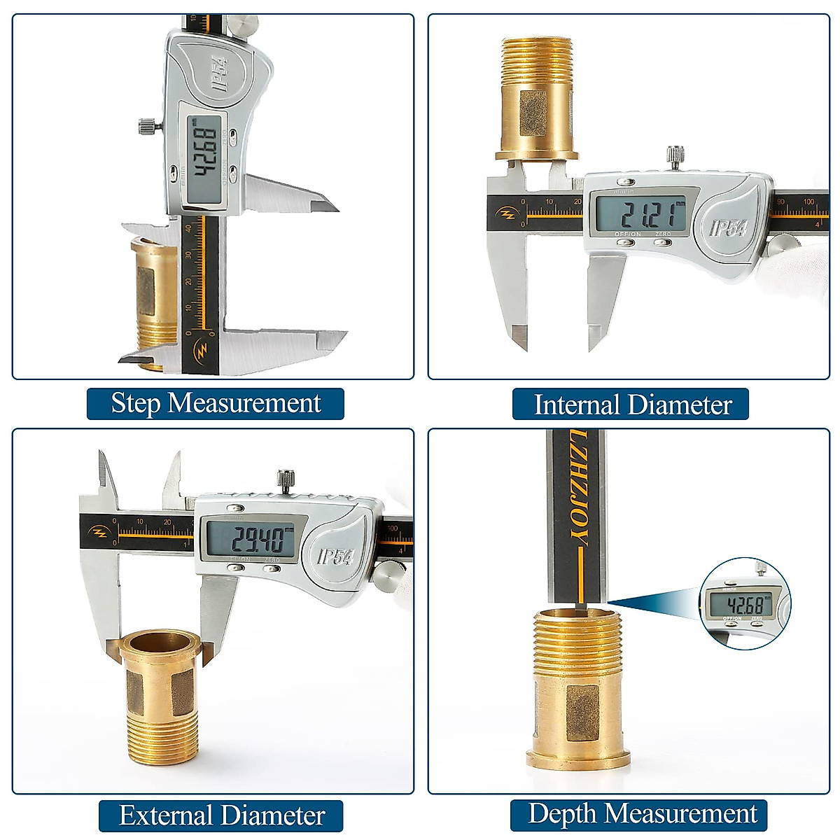 LZHZJOY Digital Caliper 6 Inch Stainless Steel High Accuracy Caliper Measuring Tool, IP54 Waterproof Protection, Large LCD Screen Electronic Vernier Caliper