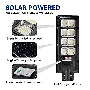 2PACK Solar Street Lights Outdoor Lamp 20000 lumens with Remote Control,Dusk to Dawn Motion Sensor,IP65 Waterproof Solar Powered Outdoor Lamp for Parking Lots,Yard,Barn Basketball Court