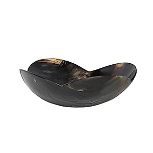 Creative Co-Op Horn Flower Shaped, Black Decorative Bowl