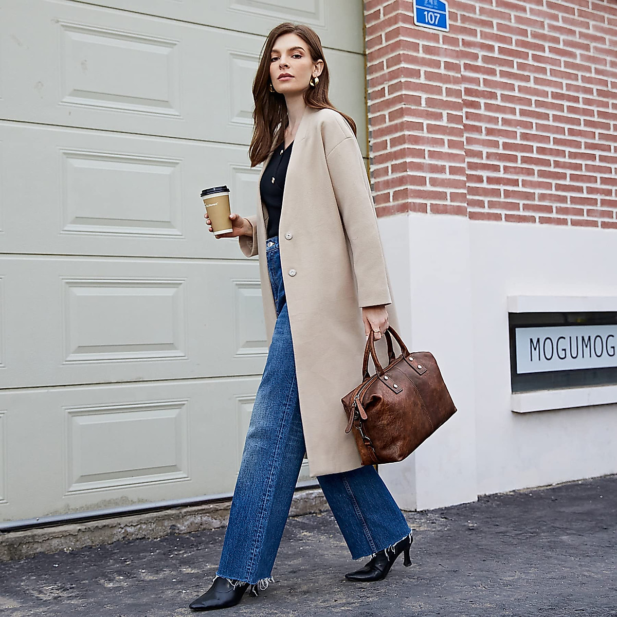 Iswee Shoulder Bag Satchel Purses Vintage Leather Handbags for Women Luxury Tote Purse Large Crossbody Bags Hobo (Coffee)