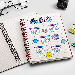 EMSHOI Graph Paper Spiral Notebook 5.7" x 8.22" - 4 Pack 640 Pages 100gsm Thick Grid Paper, A5 Graph Paper Notebook, Plastic Hardcover Journals for Writing Engineering Graphing Work School Supplies