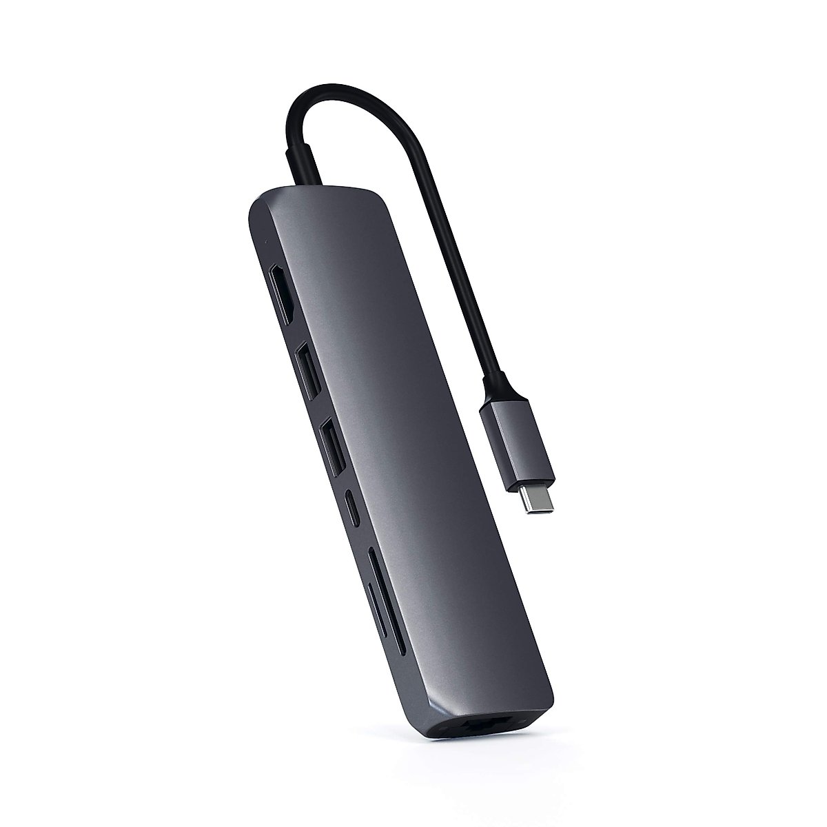 Satechi USB C Hub Multiport Adapter, USB C Docking Stationing Station with 4K HDMI, 60W USB C PD Charging, 2 USB-A, Ethernet, Micro/SD Card Readers, for MacBook Pro/Air M1 M2 M3, Windows - Space Grey