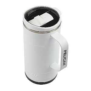 Pelican Hydration Pelican Ridge™ 18 oz Vacuum Insulated Tumbler - Recycled Stainless Steel Double Wall Travel with Dual Lid, Powder Coated Insulated Coffee Mug For Hot Cold Drinks, Bright White